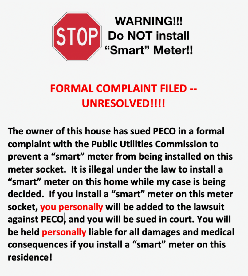 PECO sign | Smart Meter Harm